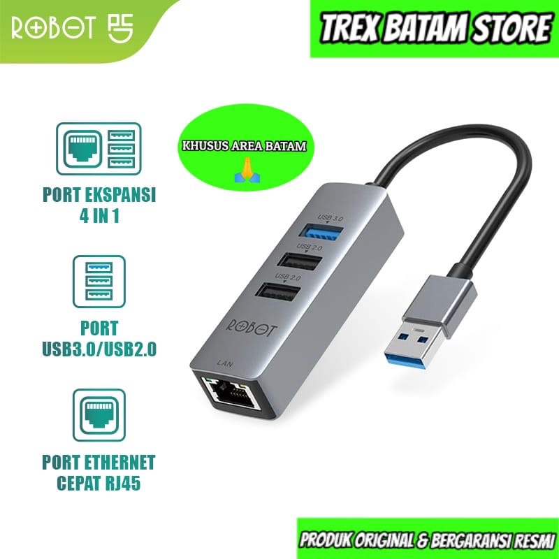 Jual ROBOT HEA100 USB HUB WITH LAN 4 IN 1 ETHERNET ADAPTER (BATAM ...
