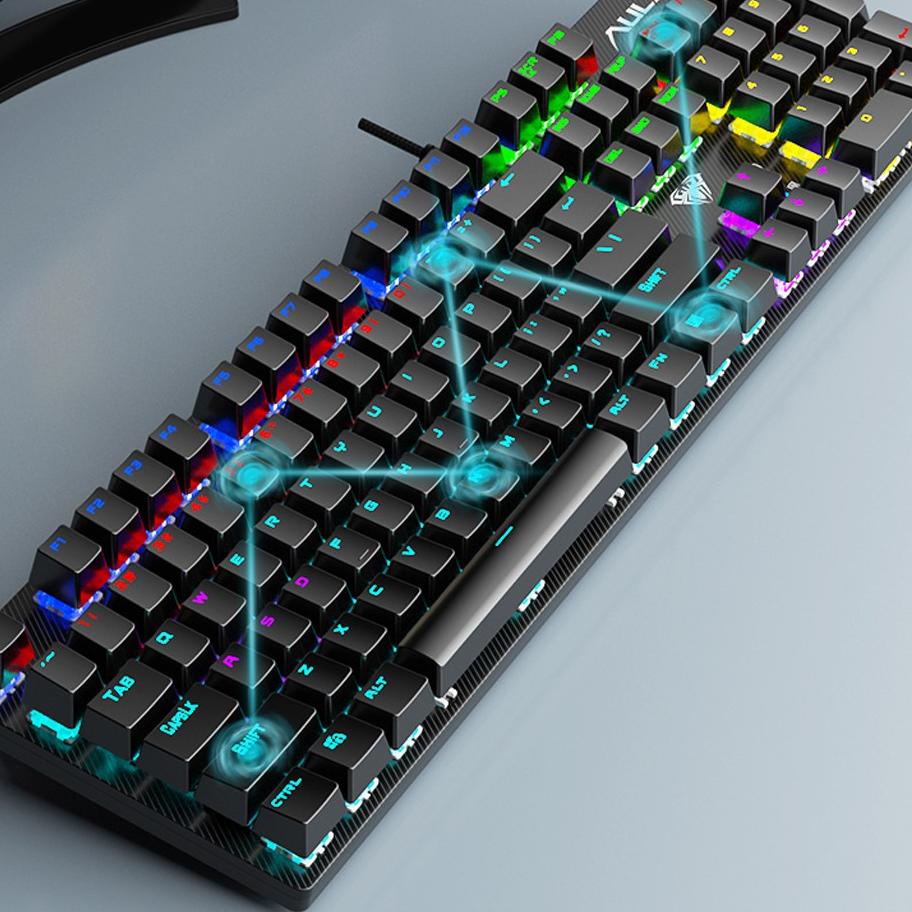 Jual Ready Keyboard Gaming Mechanical AULA S-2022 BLACK–RGB Display ...