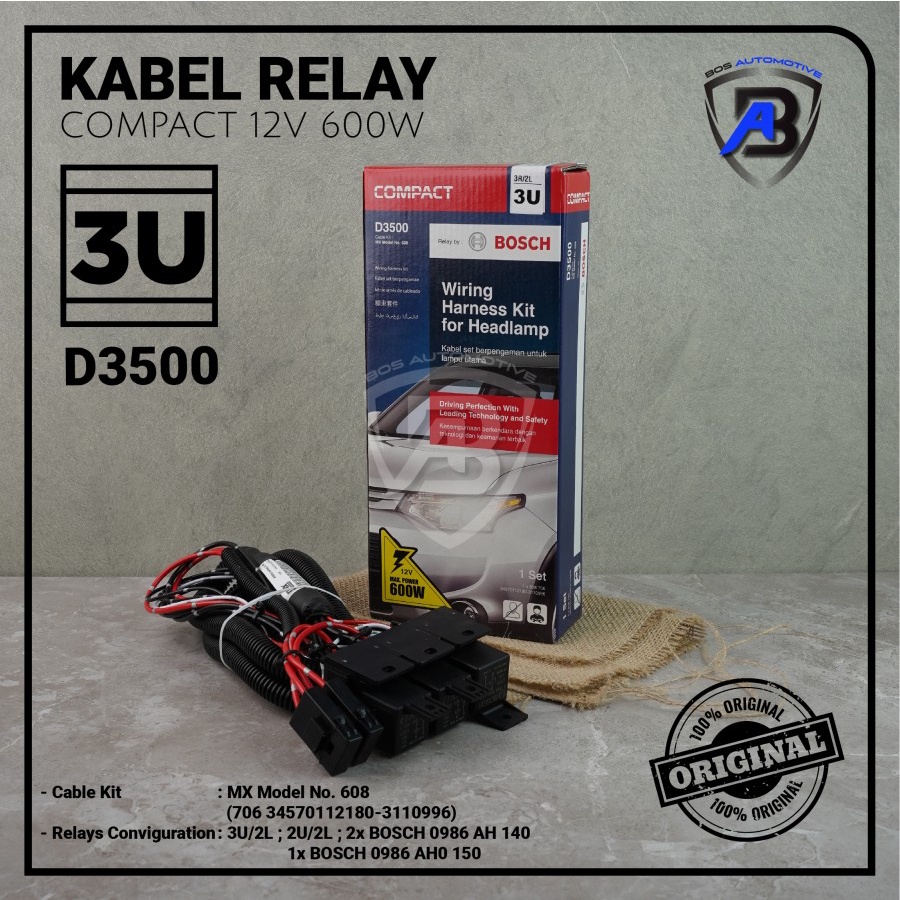 Jual 【COMPACT】Kabel Relay Set Lampu H4 Mobil BOSCH D3500 New 3 Relay ...