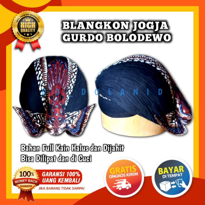 Jual Blankon Blangkon Jogja Pria Halus Batik Hitam Cuci Lipat Full Kain ...