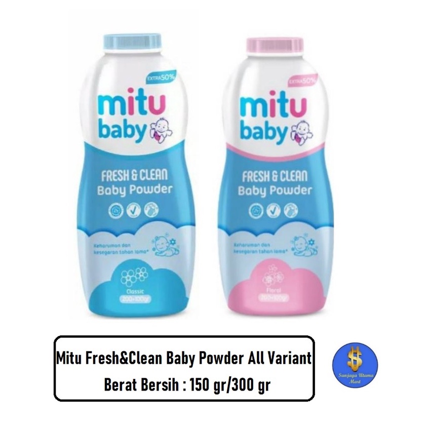 Jual Mitu Baby Fresh & Clean Baby Powder 150gr/300gr All Variant-Bedak ...