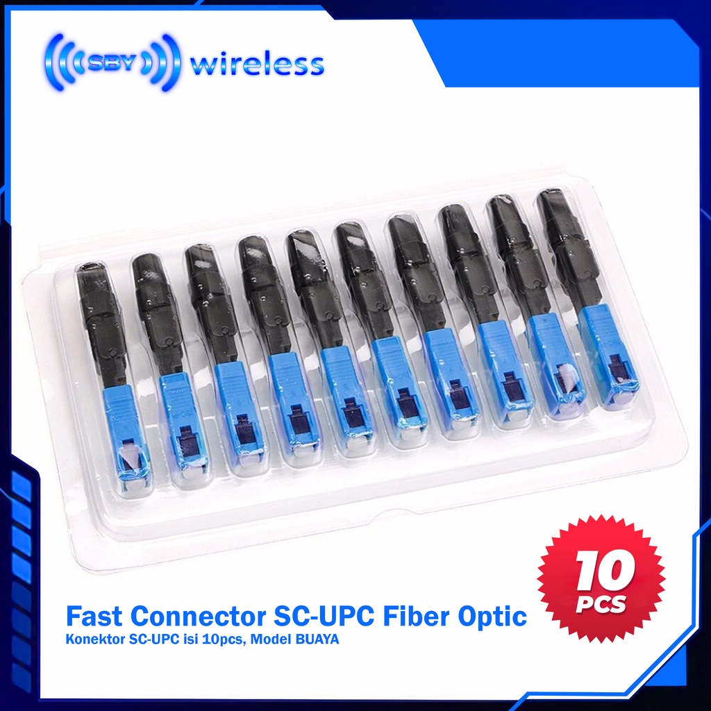 Jual Fast Connector SC/UPC Fiberoptic / Konektor SC/UPC FTTH Singlemode BIRU model BUAYA isi ...