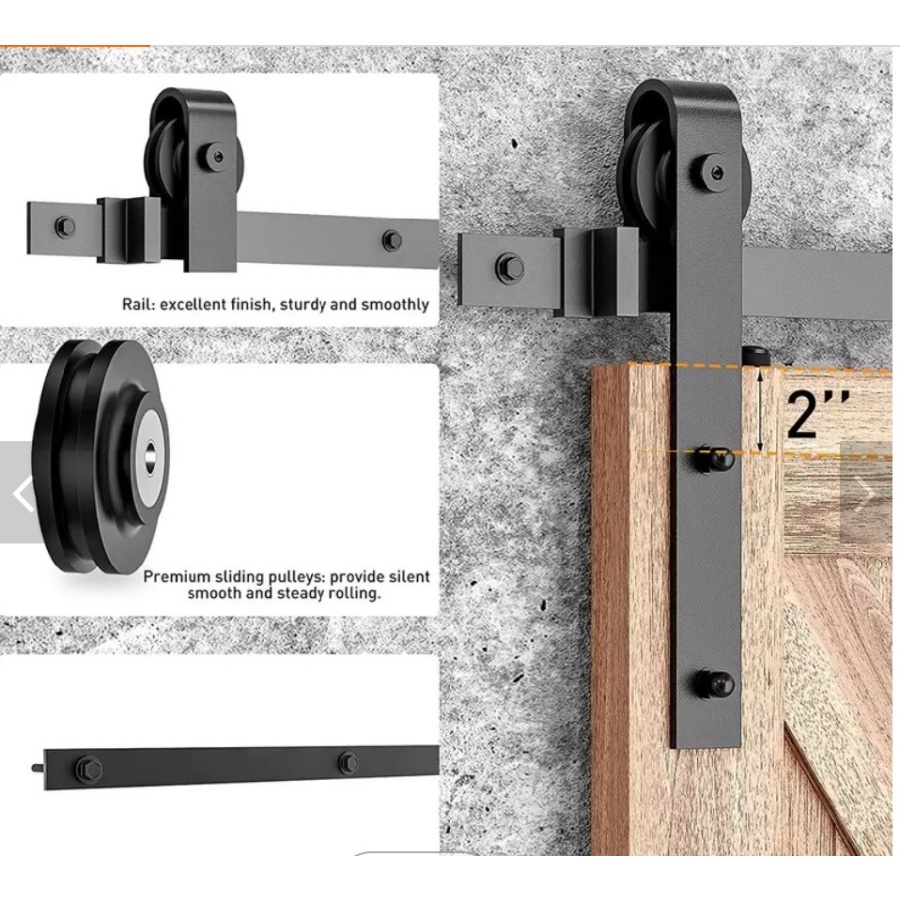 Jual Pintu Geser Barn Door Sliding Besi Rel Pintu Geser Door Track ...