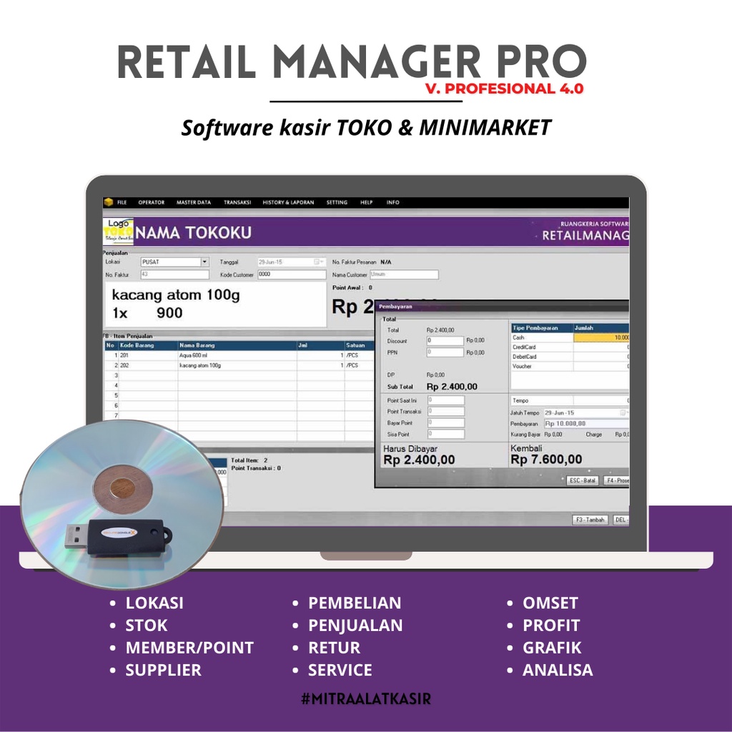 Jual SOFTWARE PROGRAM KASIR TOKO, MINIMARKET, SWALAYAN, TOKO BANGUNAN ...
