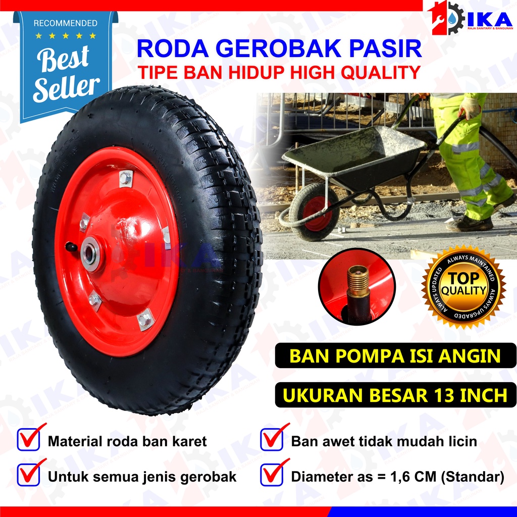 Jual Roda Gerobak Pasir Original Ban angin / Ban Gerobak Dorong Roda ...