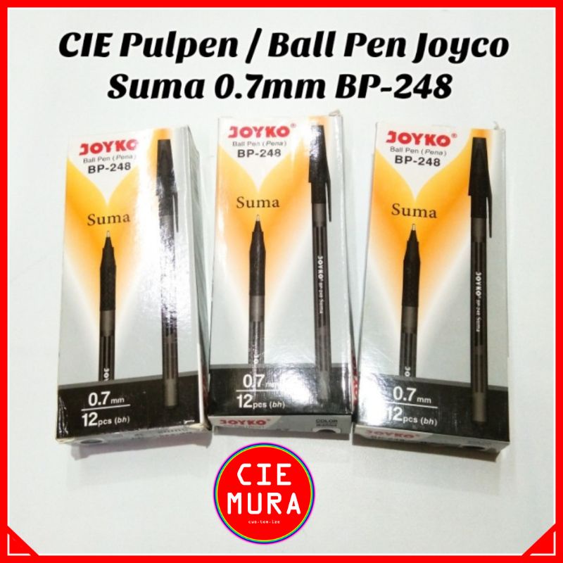 Jual CIE Pulpen 1 pack 12pcs Pen Hitam Ball Pen Joyko Suma 0.7mm ...