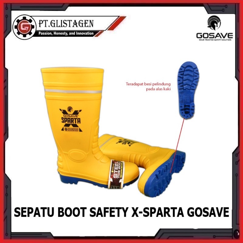 Jual Sepatu Boot Karet Ujung Besi Safety Rubber Steel Toe X-SPARTA ...