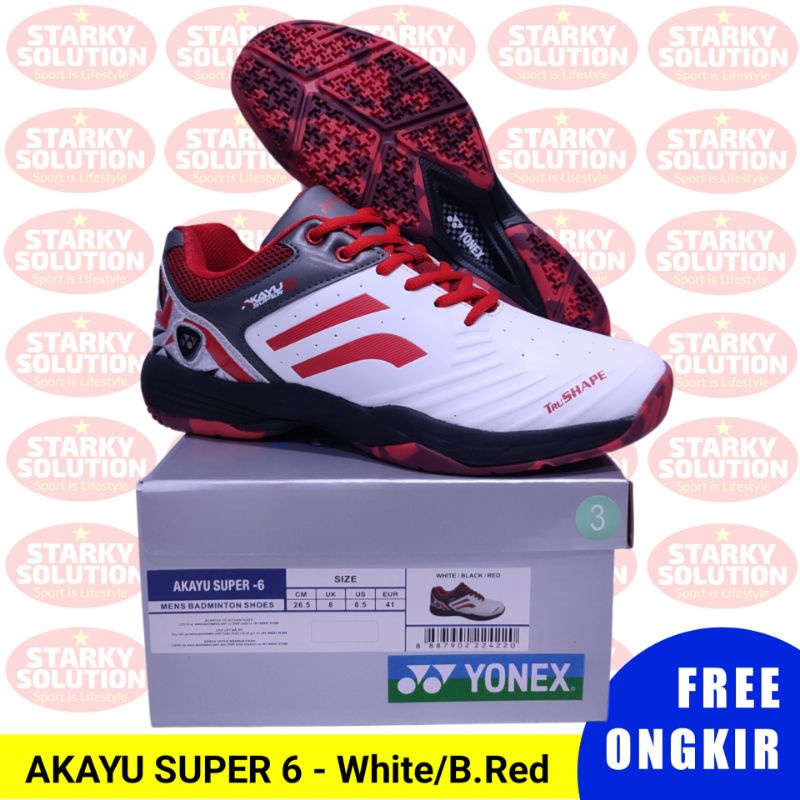 Jual Sepatu YONEX AKAYU SUPER 6 Bulutangkis Badminton Original - White/B.Red | Shopee Indonesia