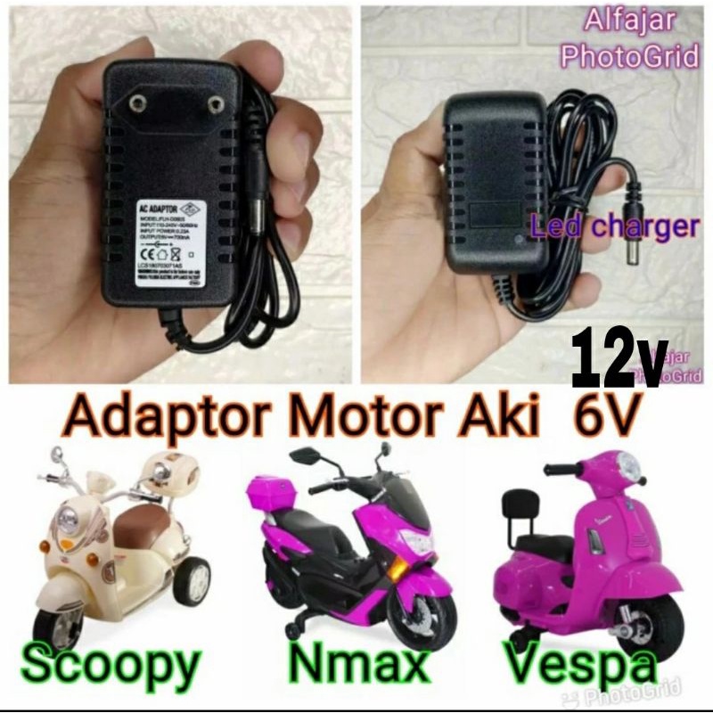 Jual Adaptor Charger Motor Mobil Mainan anak Casan Akki 12V 6V 1000mA ...