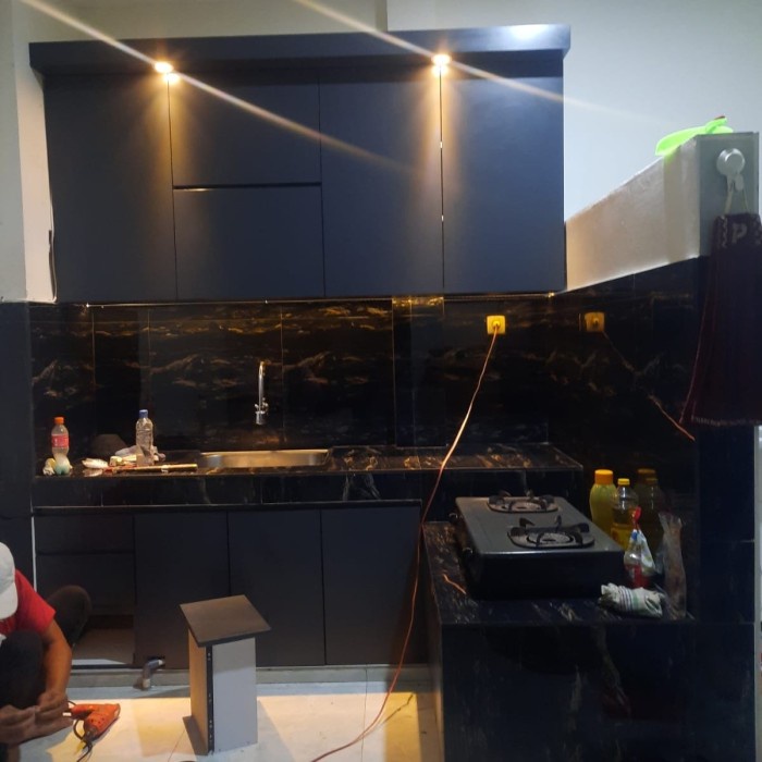 Jual kitchen set minimalis modern hpl custom | Shopee Indonesia