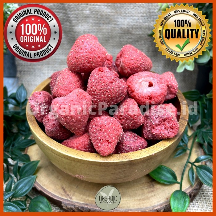 Jual Organic Paradise Freeze Dried Strawberry Whole 1 KG / Strawberry Kering Utuh Premium 1 Kg ...