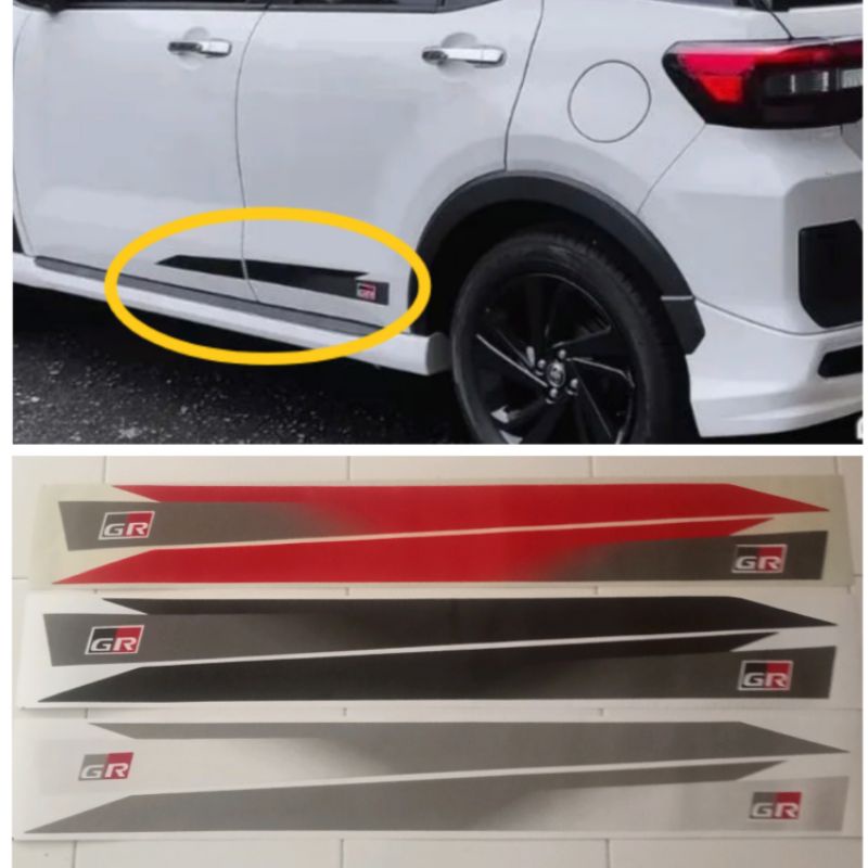 Jual Stiker striping body samping GR sport Raize Avanza All new Yaris ...