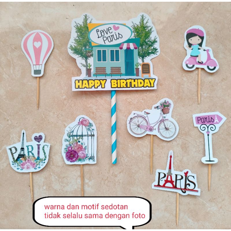 Jual topper hiasan dekorasi kue cake nasi tumpeng ulang tahun happy ...