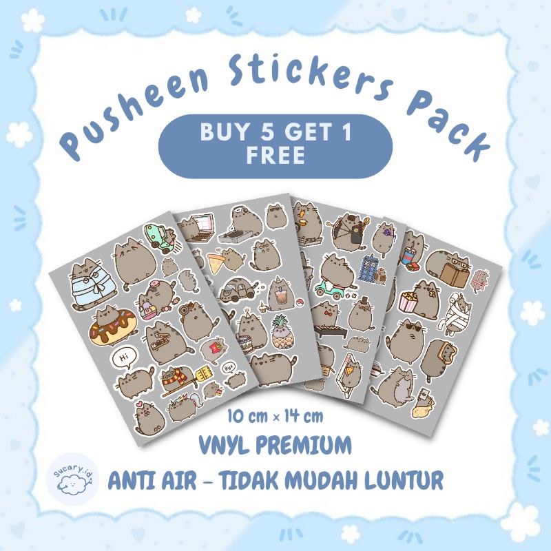 Jual Pusheen Stickers Pack | Stiker Lucu | Stiker Journal | Stiker ...