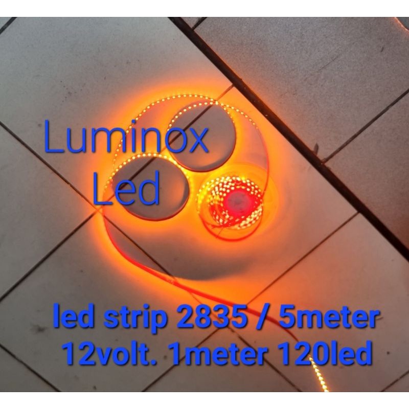 Jual led strip orange 2835 smd 12v 5meter / strip light orange 12volt ...