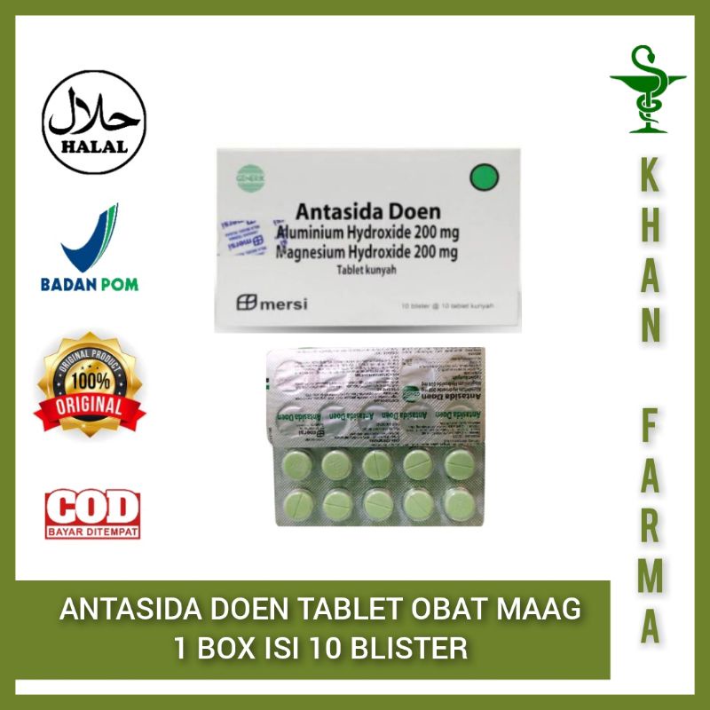 Jual ANTASIDA DOEN TABLET MERSI OBAT MAAG DAN ASAM LAMBUNG 1 BOX ISI 10 ...