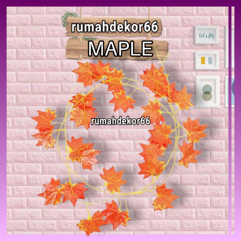 Jual COD!!Tanaman Hias MAPLE / MAPEL Orange Artificial Daun Hias ...