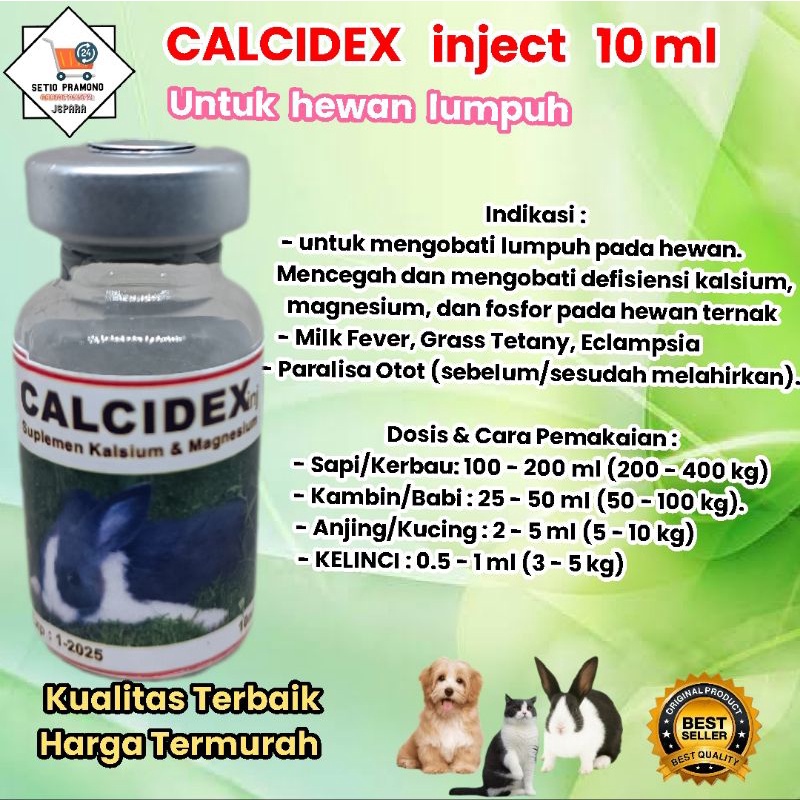 Jual calcidex inj 10 ml untuk hewan lumpuh kekurangan magnesium kalsium ...