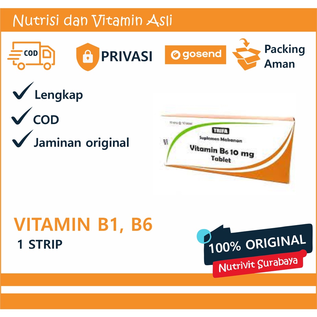 Jual VITAMIN B1 TAB 50MG / B6 TAB 10MGTRIFA | Shopee Indonesia
