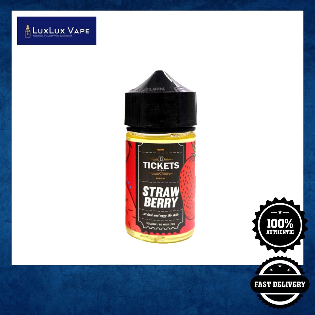 Jual TICKETS STRAWBERRY 60ML AUTHENTIC by TICKETS BREW EJM | Shopee Indonesia