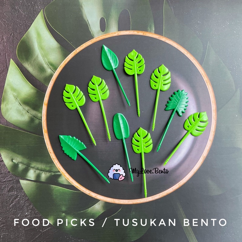 Jual Tusukan Bento Daun Food Picks Leaves Bento Tools | Shopee Indonesia