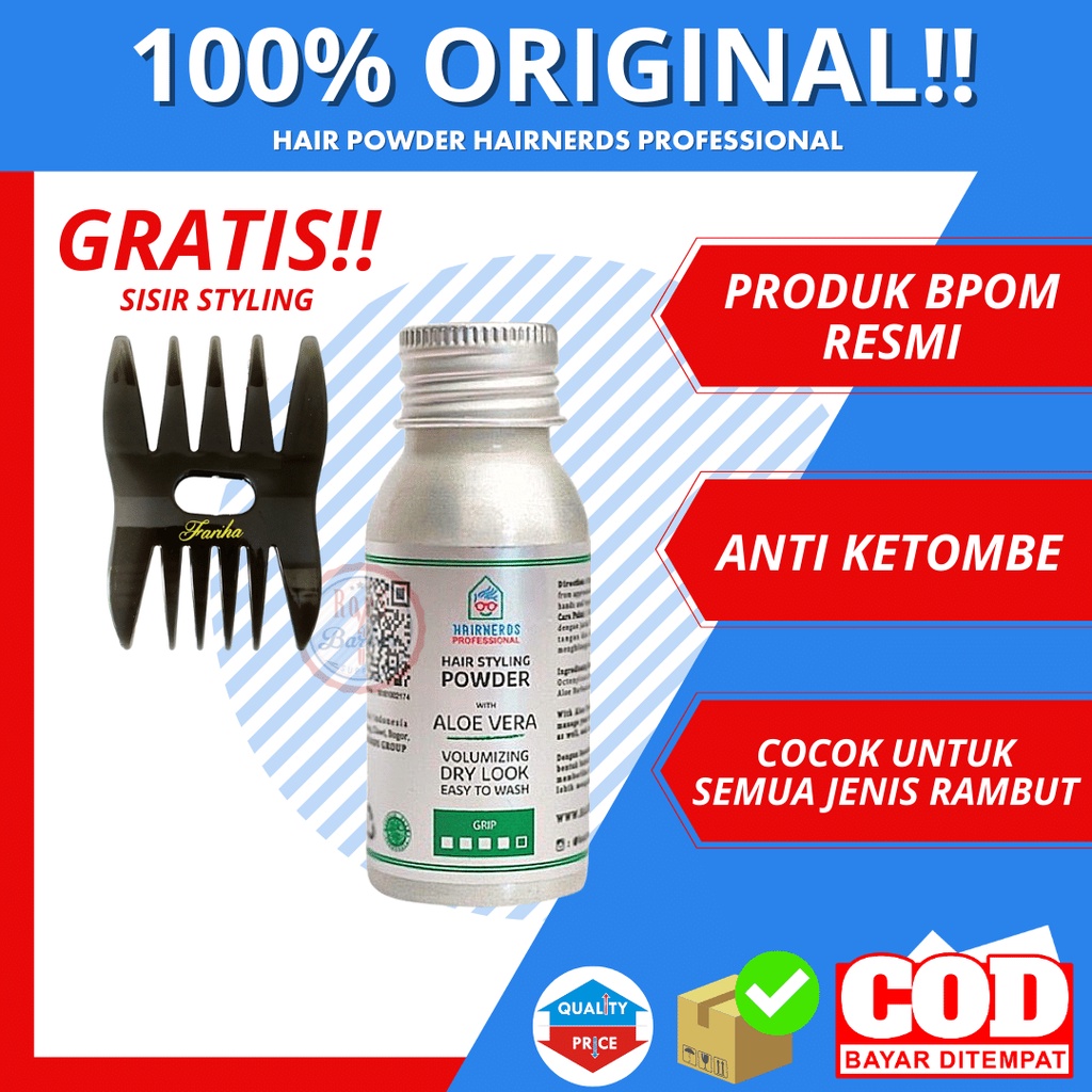 Jual Hairnerds Professional Hair Styling Powder 10gr / Styling Clay ...