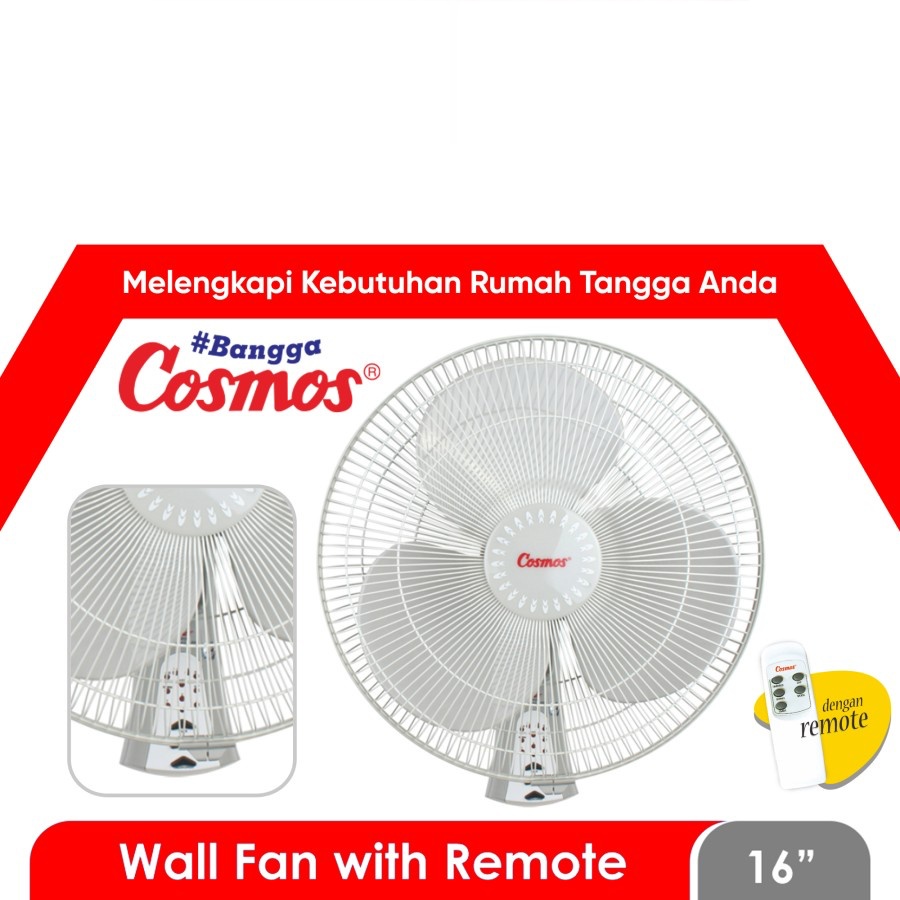 Jual Wall Fan Cosmos 16 WFCR Kipas Angin Tembok Cosmos 16 inch Remote ...