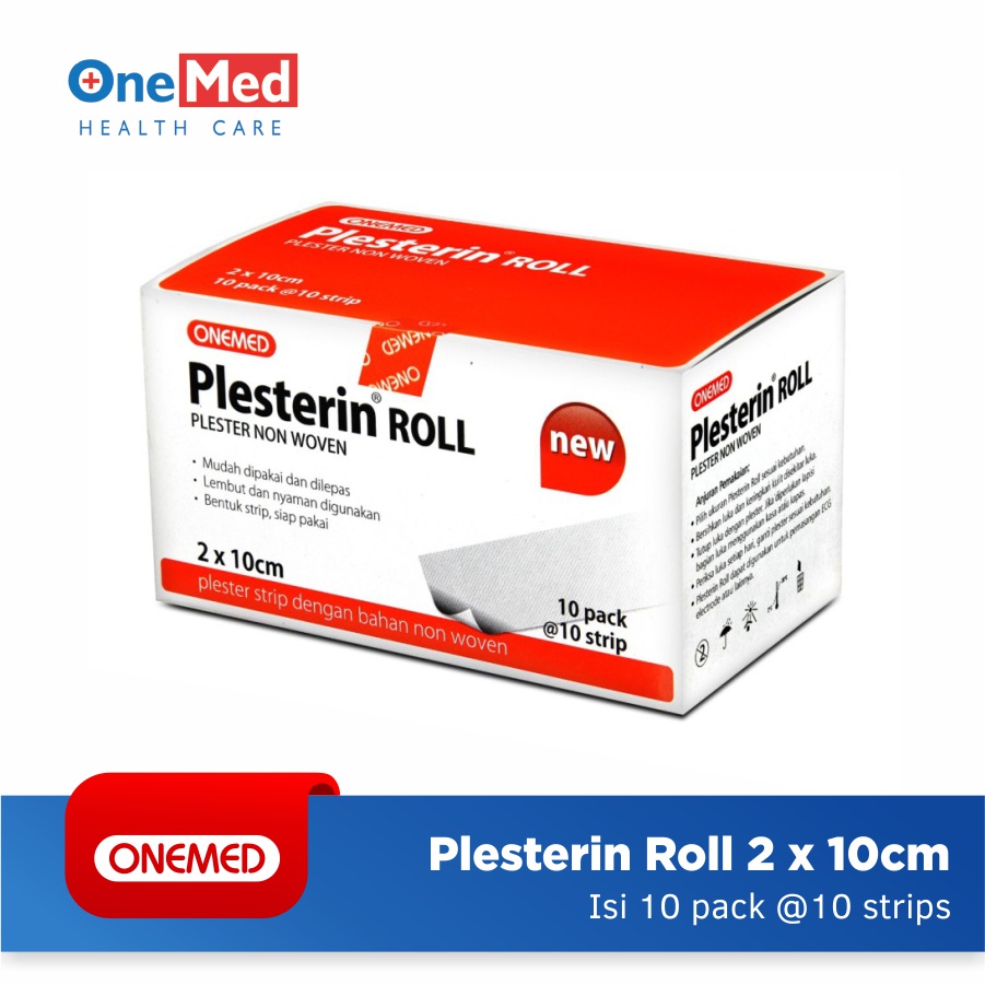 Jual ONEMED Plesterin Roll 2x10cm Box isi 10 Pack Plester Luka OOF ...