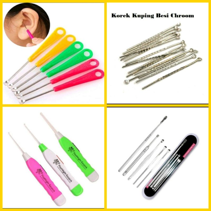 Jual Korek Kuping Gagang Besi dan Plastik Alat Pembersih Telinga Chroom ...