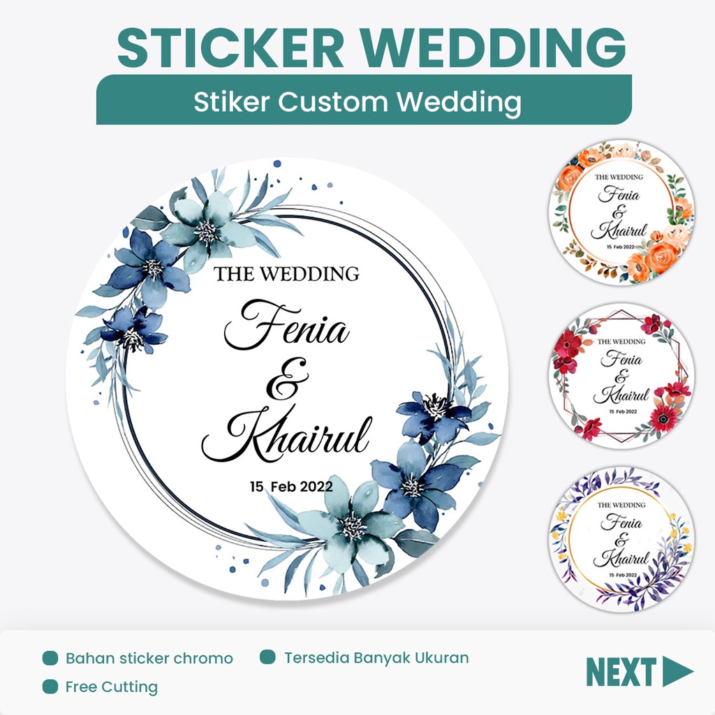 Jual Cetak Sticker Wedding Stiker Souvenir - SWED 1 | Shopee Indonesia