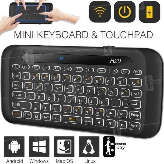 Jual Mini Wireless Keyboard H20 Touch Pad Color Tablet TV Box IR ...