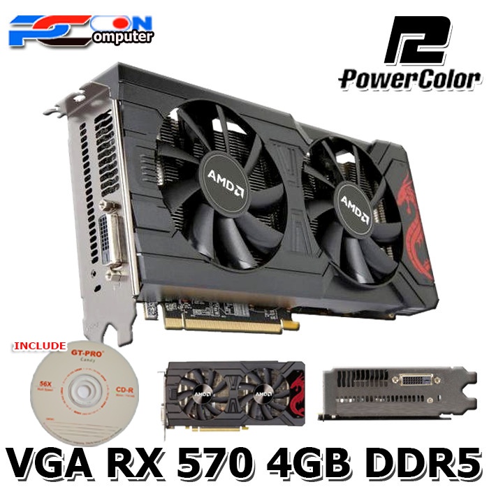 Jual VGA CARD AMD RADEON RX 570 POWER COLOR 4GB 256BIT DDR5 GAMING ...