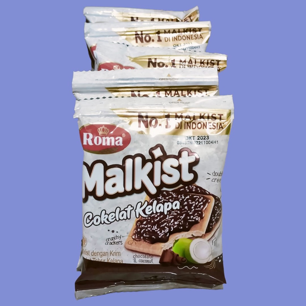 Jual ROMA Malkist Cokelat Kelapa Biskuit 17 gr [10 sachet/pack ...