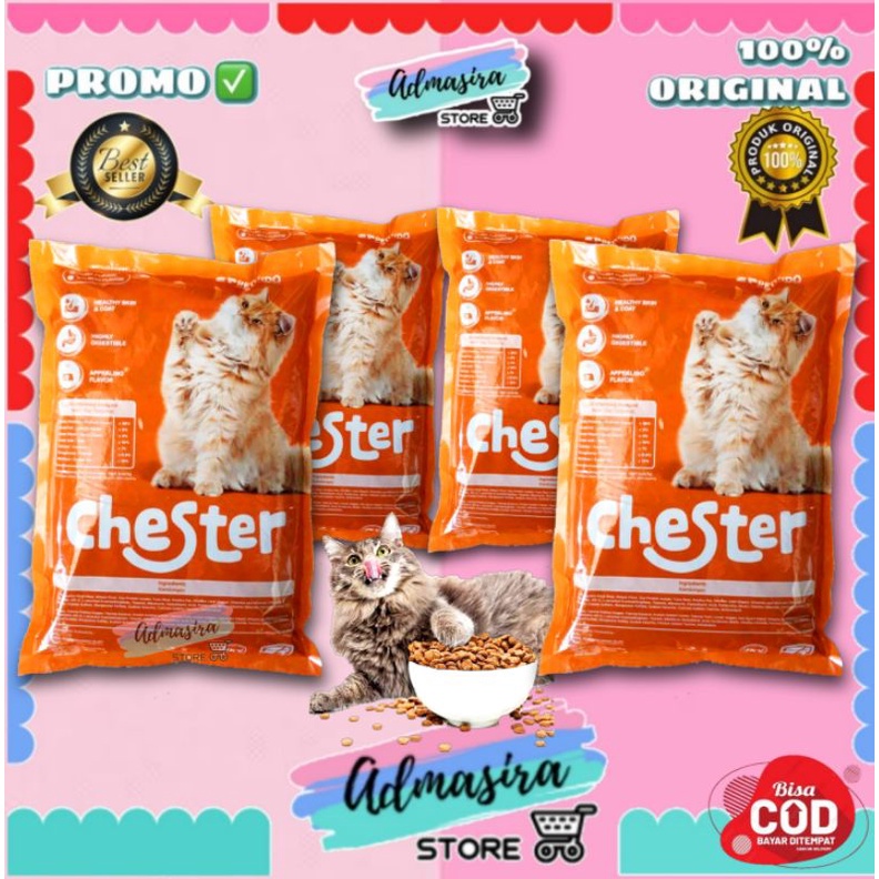 Jual CHESTER Tuna Cat Food 1kg Makanan Kucing Freshpack 1 kg CPPETINDO ...