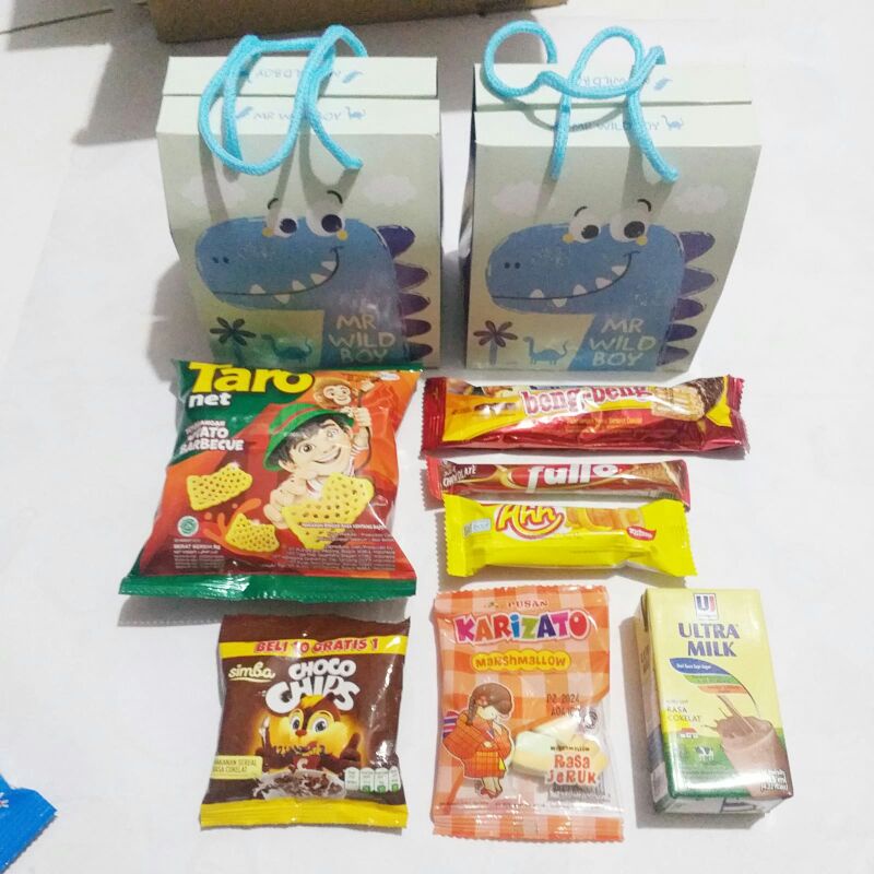 Jual PAKET SOUVENIR ULANG TAHUN BOX PAPERBAG / GODIEBAG SNACK / PAKET SNACK MURAH / PAKET ...