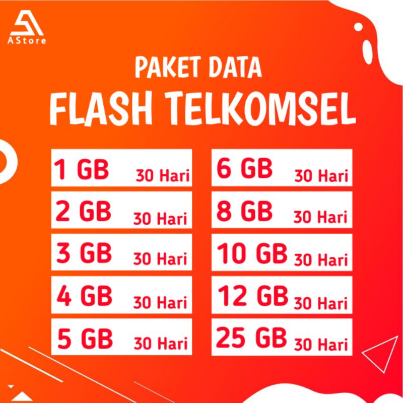 Jual PAKET DATA FLASH TELKOMSEL FULL 24 JAM | 30 HARI | ALL ZONA 1 GB 2 ...