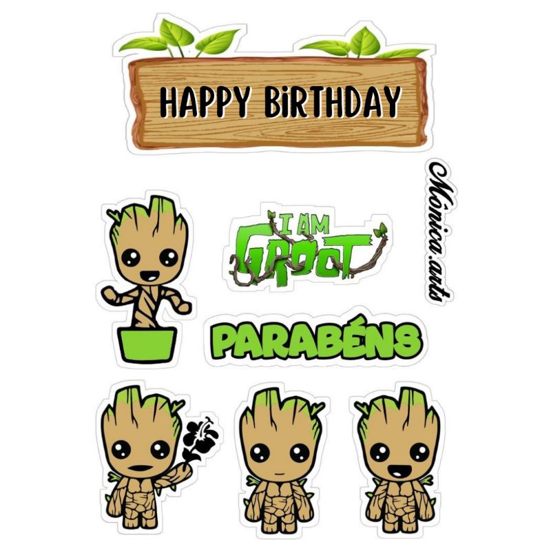 Jual TOPPER CAKE ULANG TAHUN KARAKTER/HIASAN KUE TART (GROOT MARVEL ...