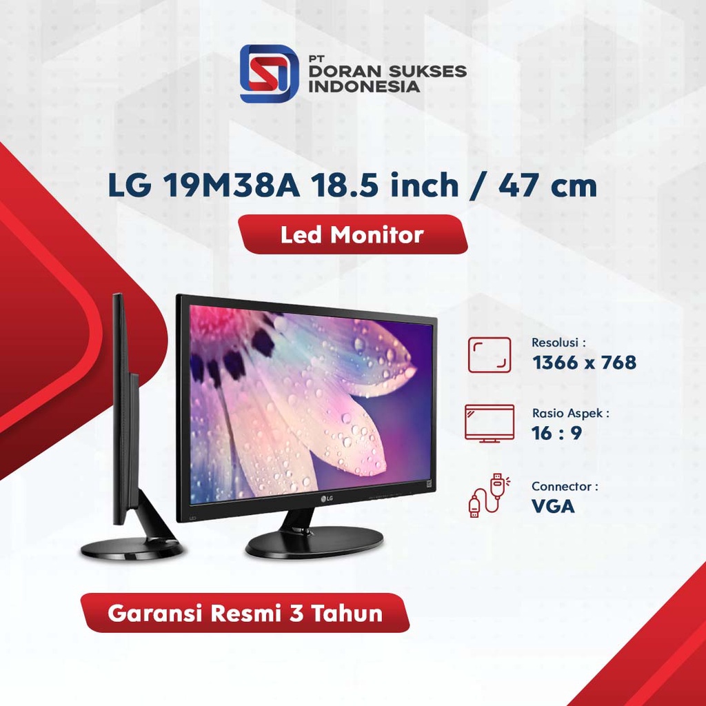 Jual LED Monitor PC Komputer 19 in inch 19" LG 19M38A - Garansi 3 Tahun ...