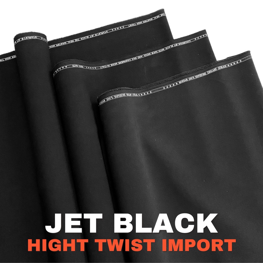 Jual Kain Celana Hitam Jet Black Hight Twist Import | Shopee Indonesia