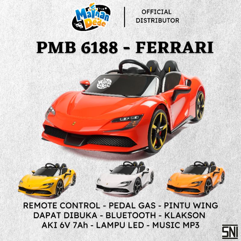Jual Mainan Mobil Aki Anak PMB 6188 Ferrari Varsa SF90 Stradale M6188 ...