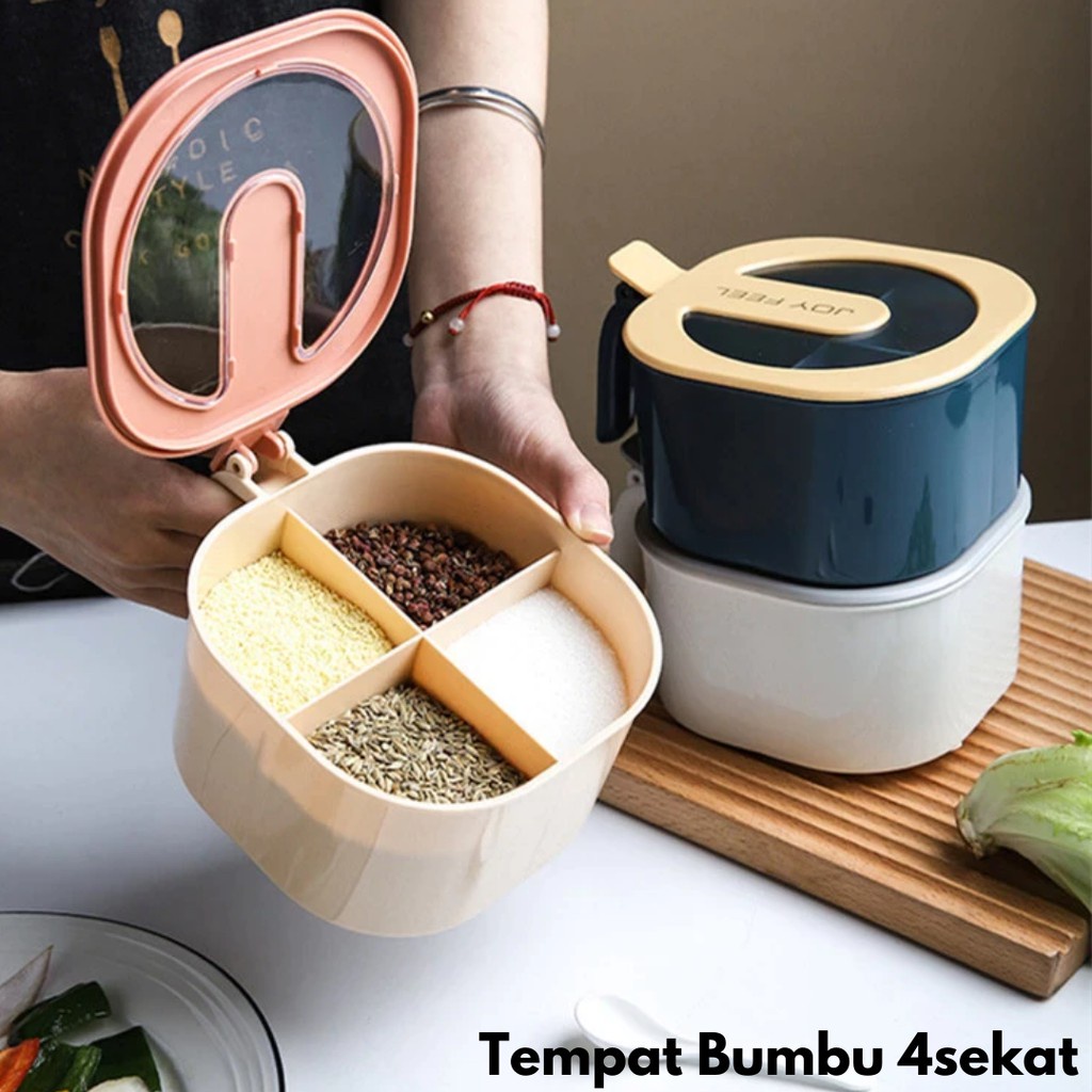 Jual Kotak Bumbu Dapur 4 IN 1 / Tempat Bumbu Dapur Set / Wadah Bumbu ...