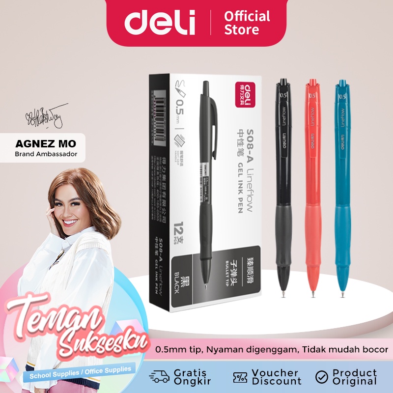 Jual Pulpen DELI Lineflow Gel Pen 0.5mm - S08 | Shopee Indonesia