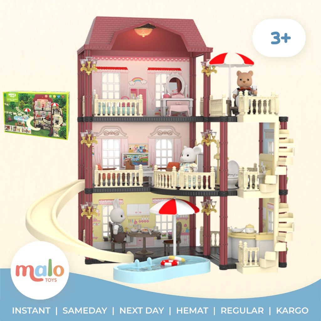 Jual MALOTOYS - Koala Diary Holiday Villa Luxury Pretend Play Playhouse ...