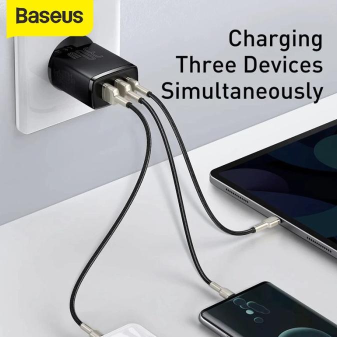 Jual BASEUS 30W Multi Charger 3 Slot (2USB+Type C ) PD Quick fast ...