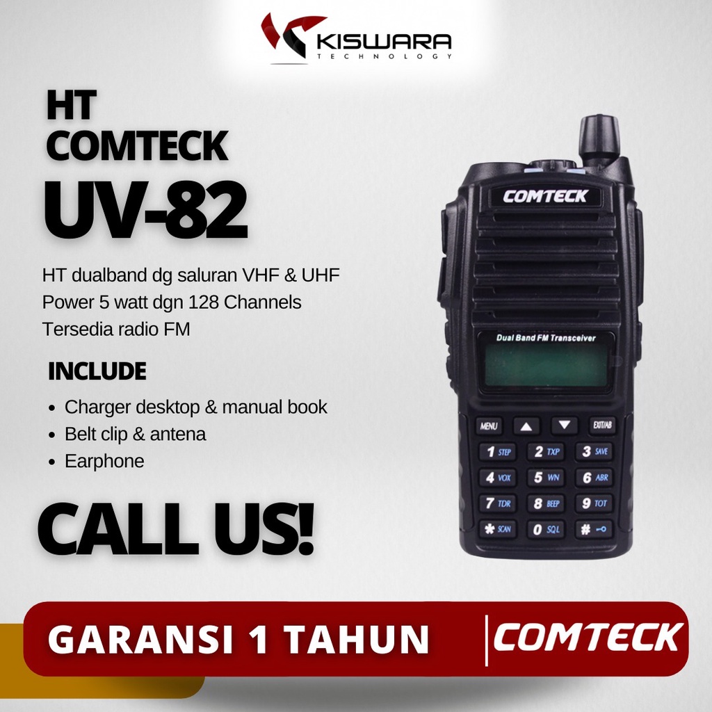 Jual HT Comteck UV82 Dual Band VHF - UHF Radio FM Bergaransi 1th ...