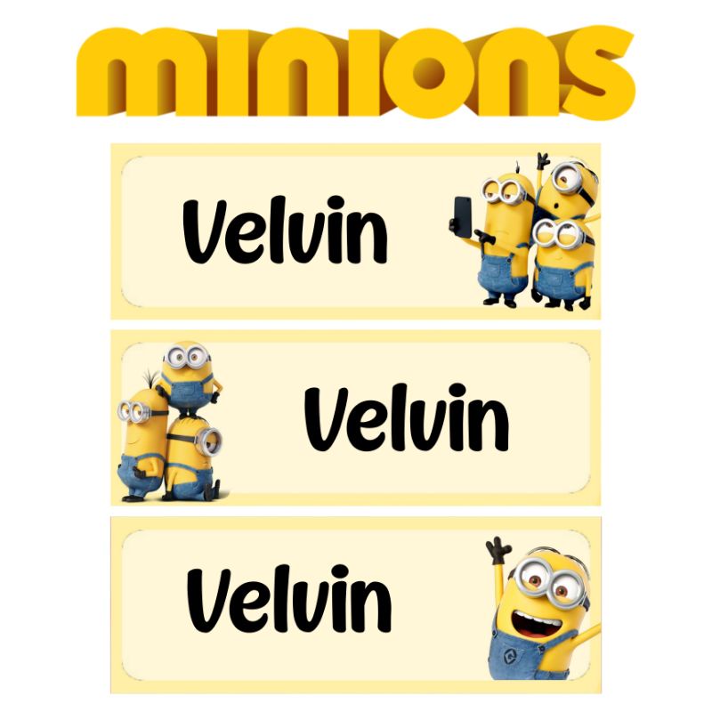 Jual STIKER NAMA MINIONS | Shopee Indonesia