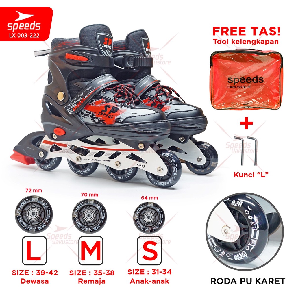 Jual SPEEDS Sepatu Roda Anak Remaja Dewasa Roller Skate Inline Roda ...