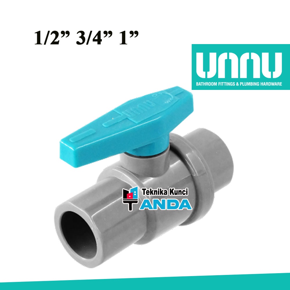Jual Stopkran UNNU 1" 1/2" 3/4" - Stop Kran - Ball Valve UNNU PVBV02 ...