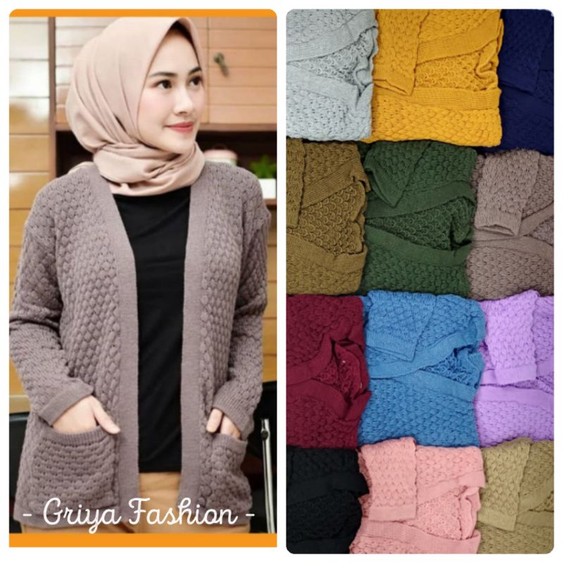 Jual Cardigan Rajut/Cardigan Popcorn/Cardigan Premium | Shopee Indonesia