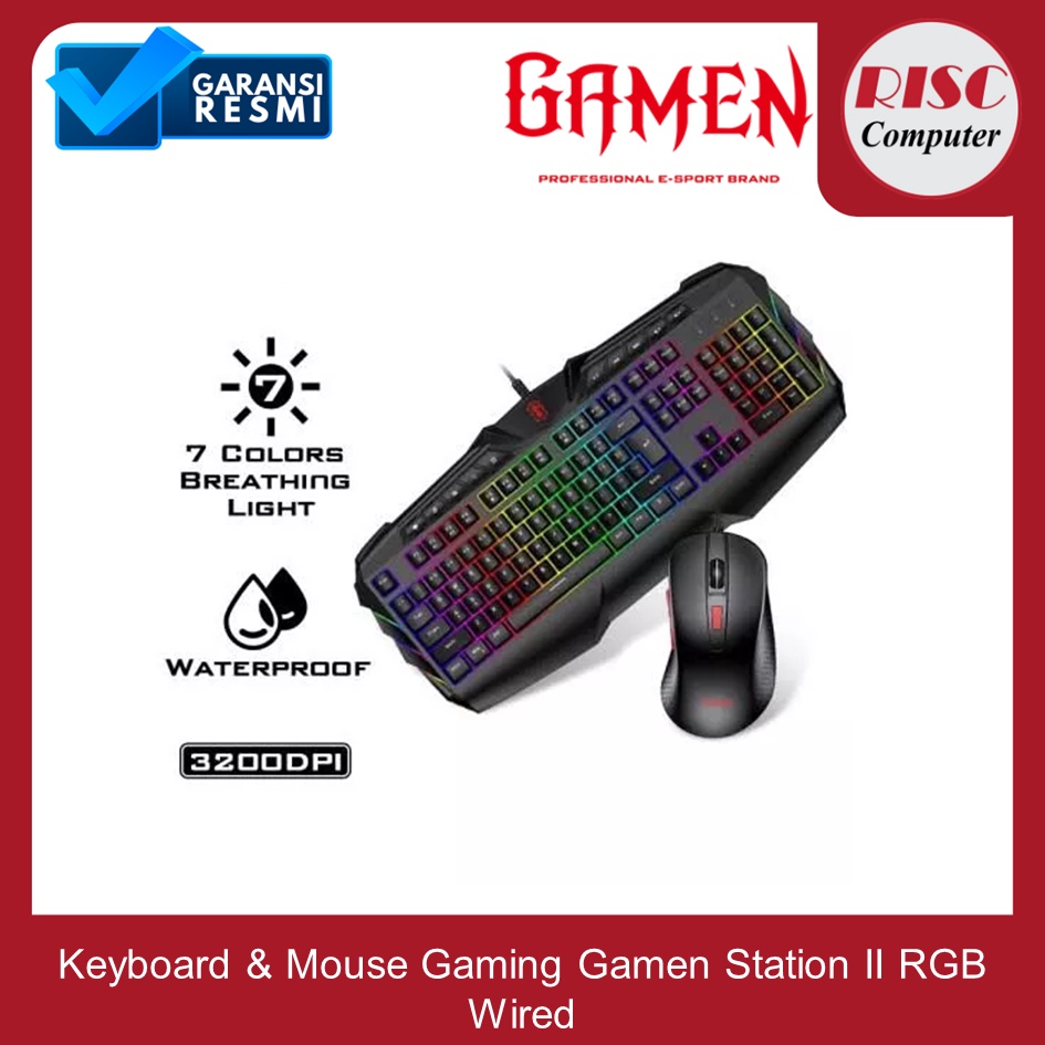 Jual Keyboard Mouse Gaming Combo Gamen Station II LED Backlit Original ...